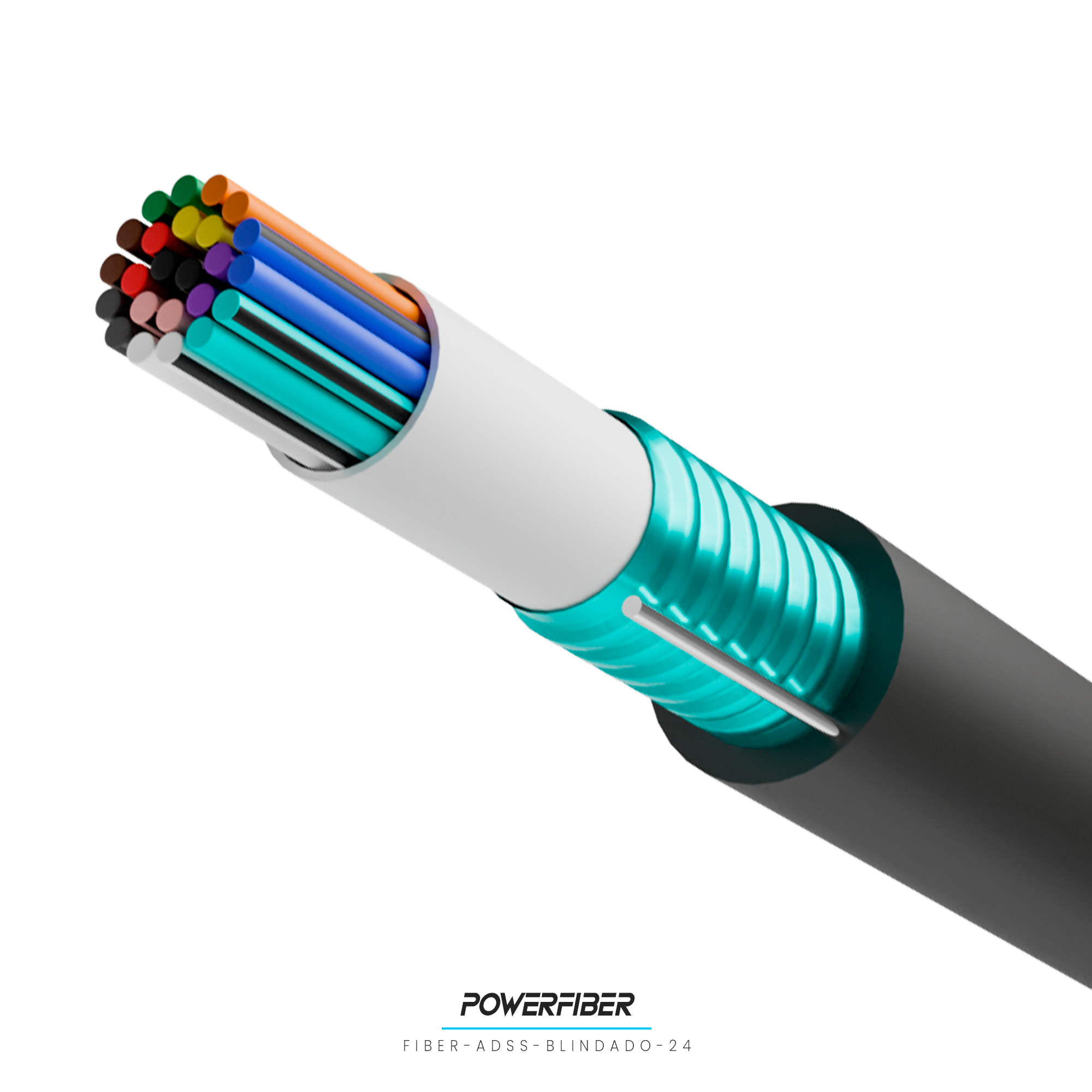 POWERFIBER FIBER-ADSS-80-24 ADSS SPAN 80 24 HILOS BLINDADO 4KM ...