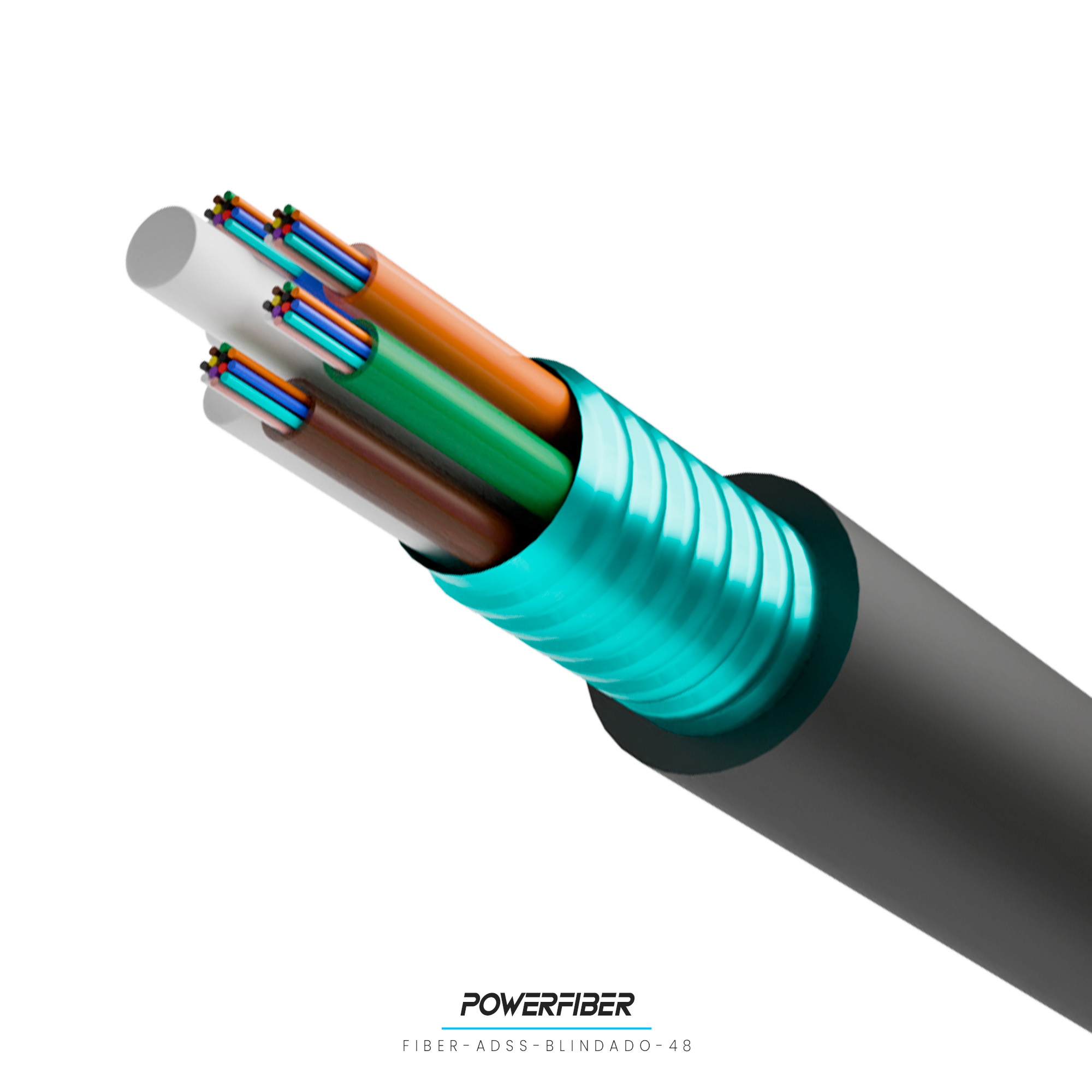POWERFIBER FIBER-ADSS-80-48 ADSS SPAN 80 48 HILOS BLINDADO 4KM ...