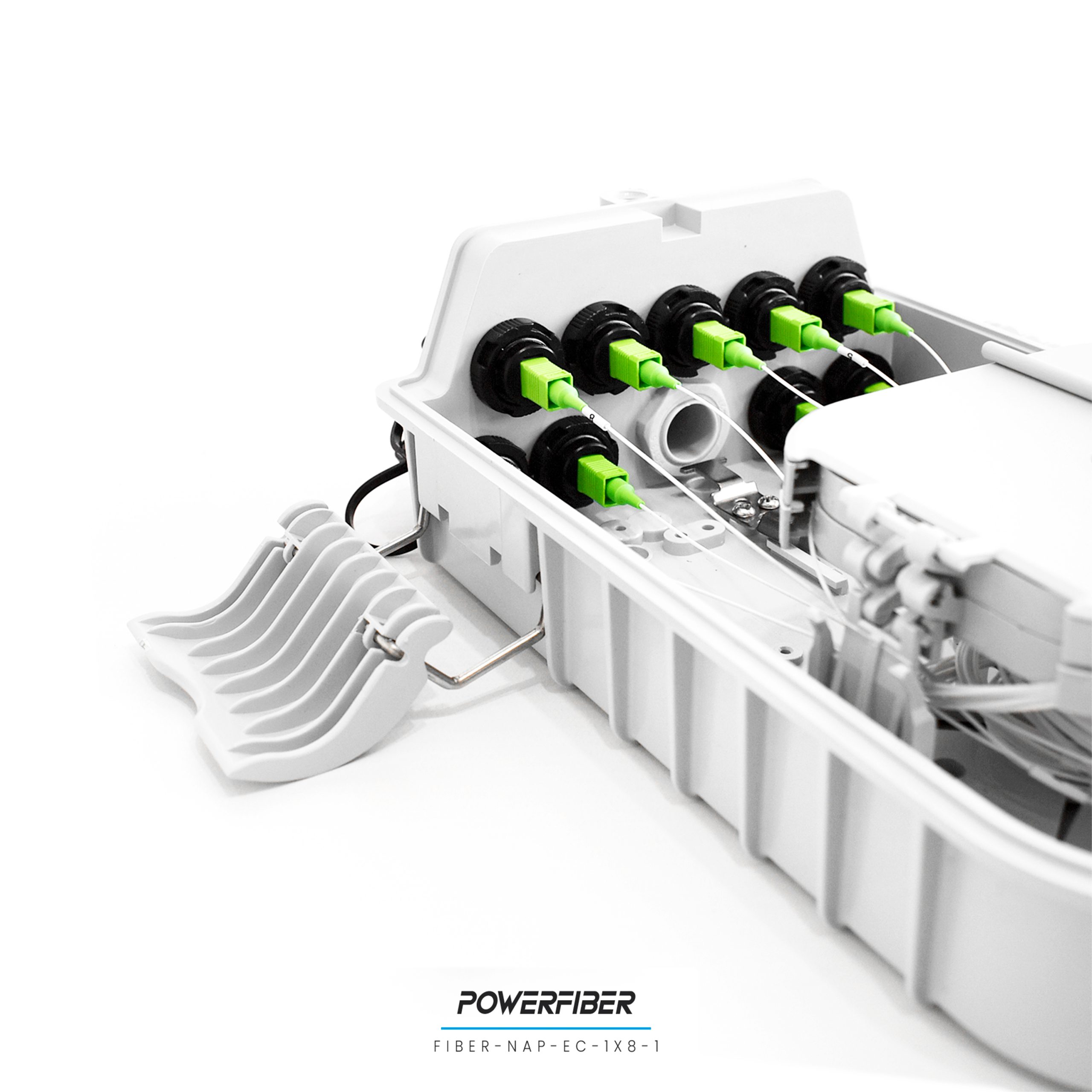 POWERFIBER FIBER-NAP-EC-1X8-1 CAJA EXTERIOR FTTH EASY CONNECT 1X8 CON ...